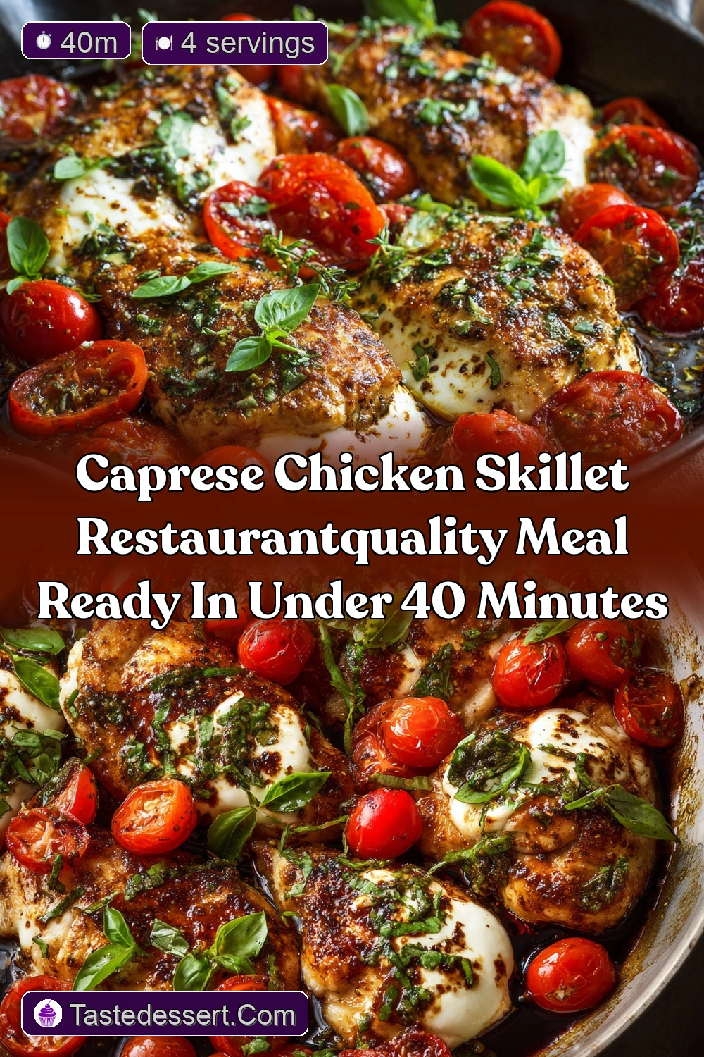 Caprese Chicken Skillet 40Minute OnePan Weeknight Dinner