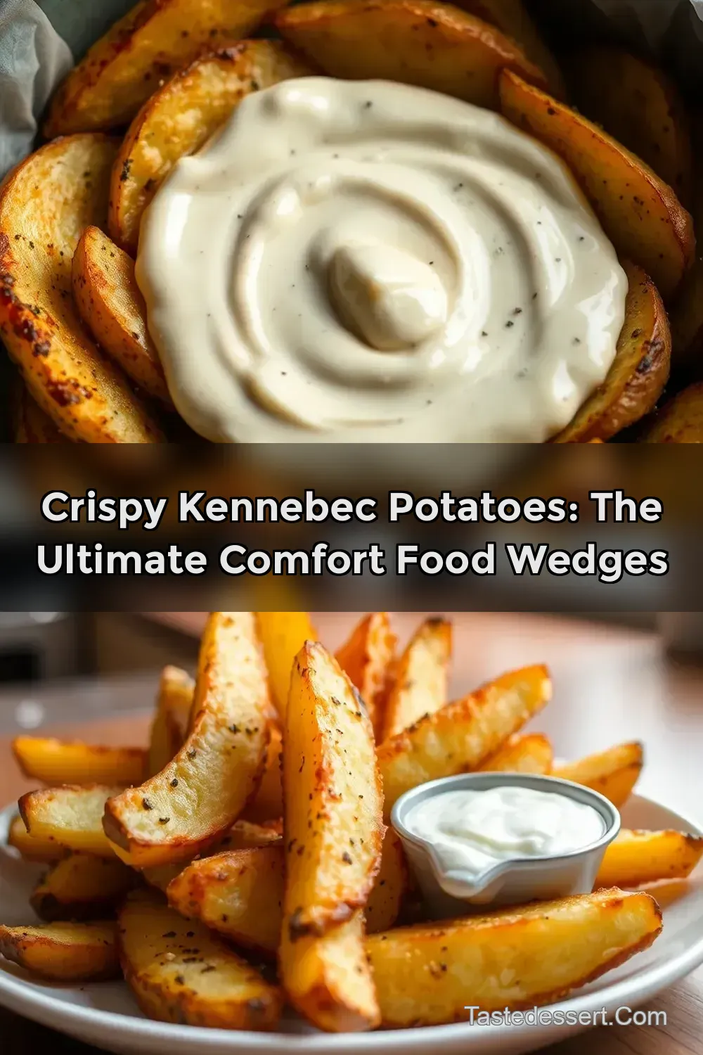 Easy Crispy Potato Kennebec Wedges with Roasted Garlic Aioli