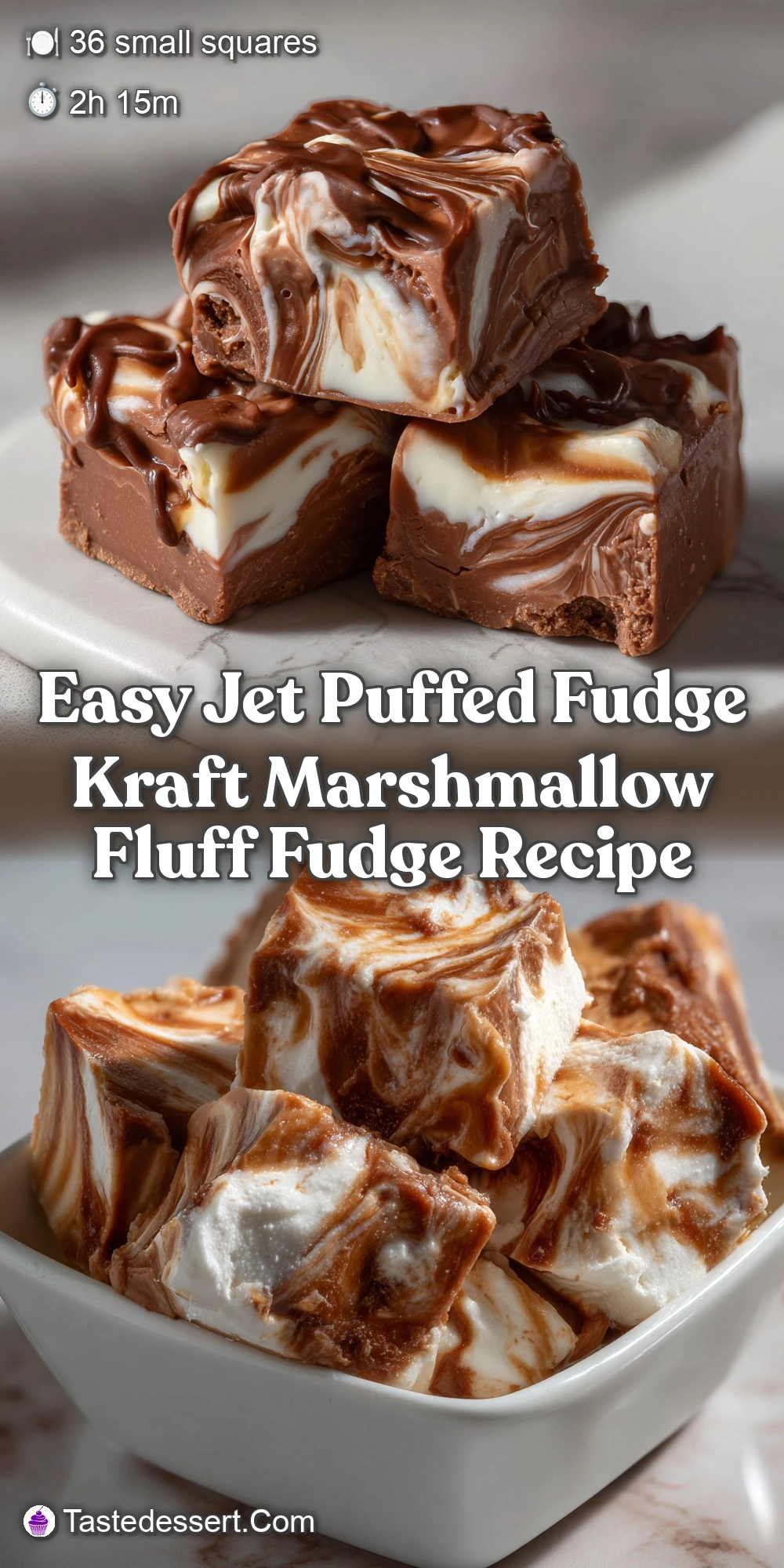 Jet Puffed Fudge: Velvety Smooth No-Bake Marshmallow Swirl