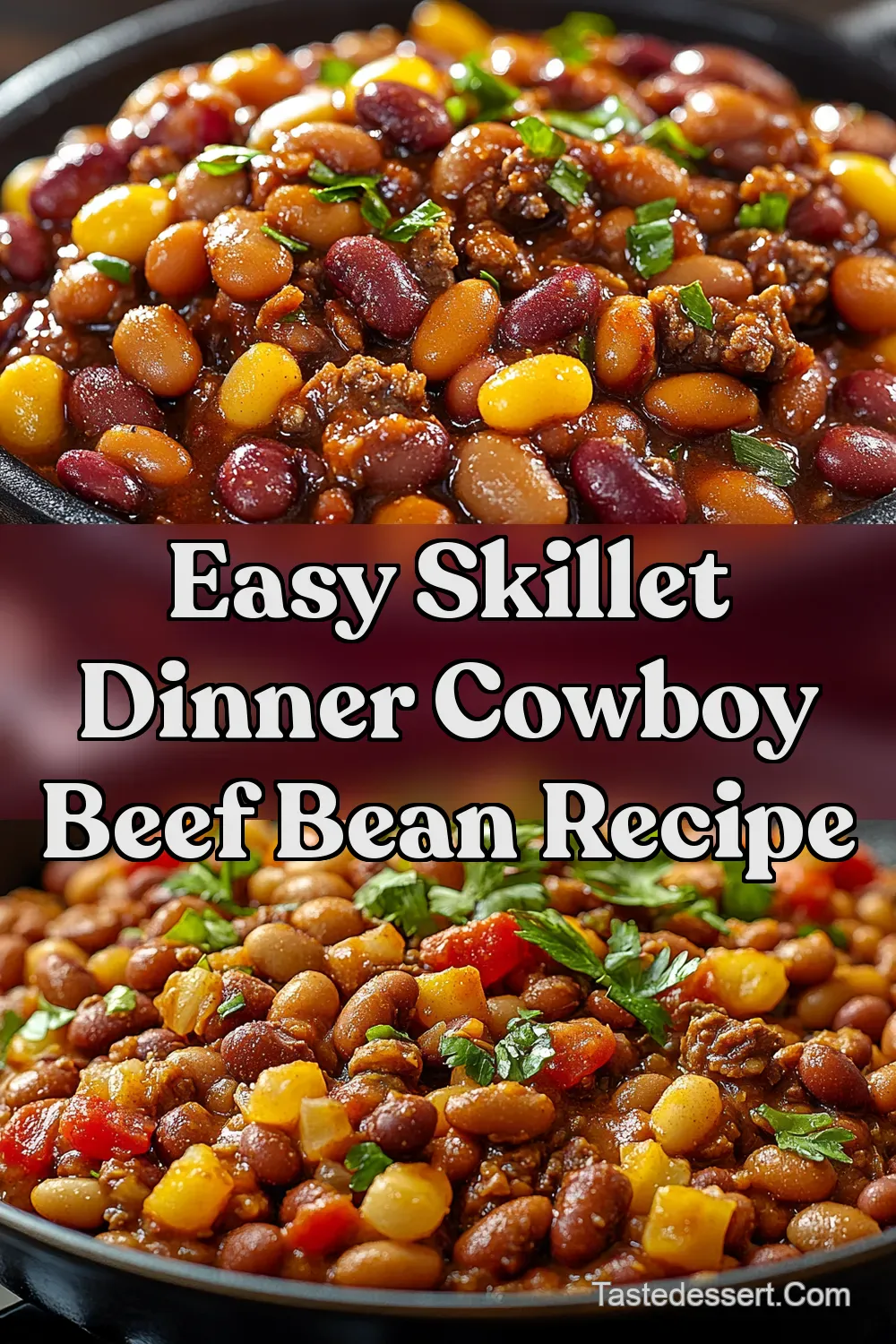 Cowboy Beef Mince Bean Skillet OnePan Dinner - Taste Dessert