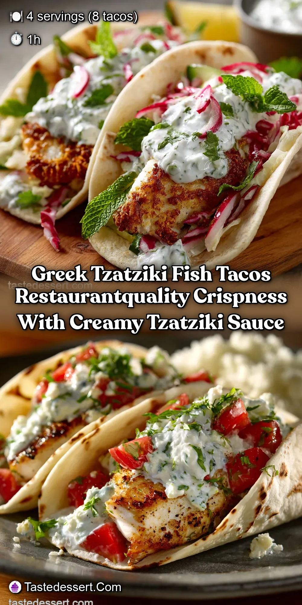 Greek Tzatziki Fish Tacos Mediterranean Crunch with Zesty…