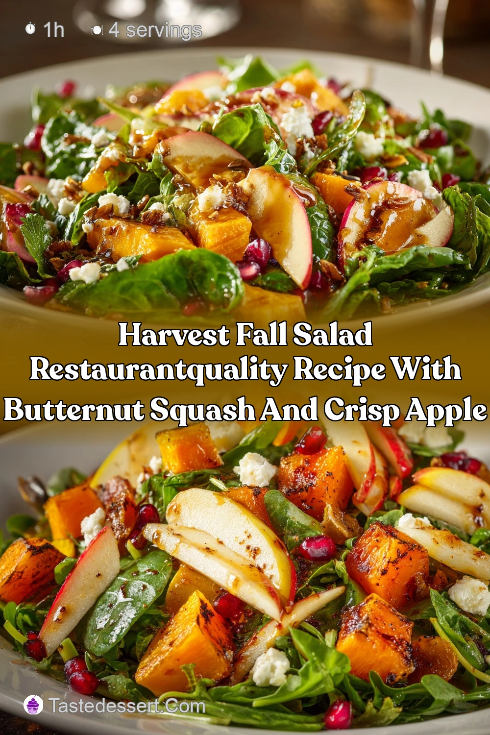 Harvest Fall Salad Butternut Squash Apple Maple Vinaigrette…