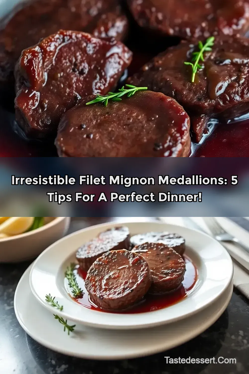 Delicious Filet Mignon Medallions with Red Wine Reduction…