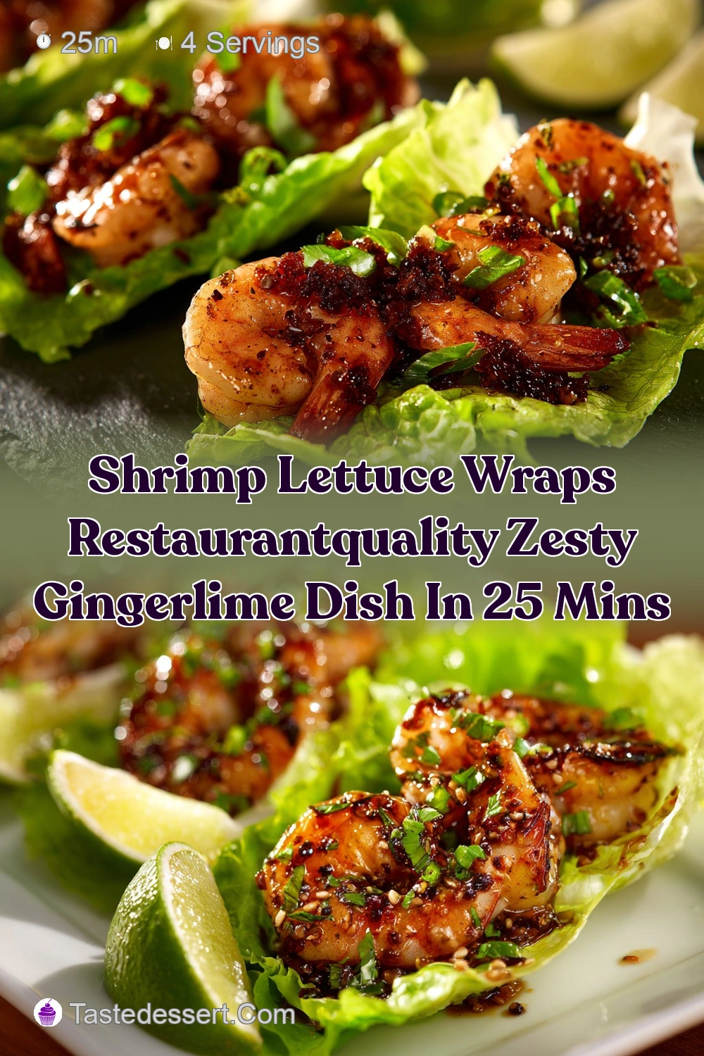 Shrimp Lettuce Wraps Quick Zesty GingerLime Recipe 25 Min