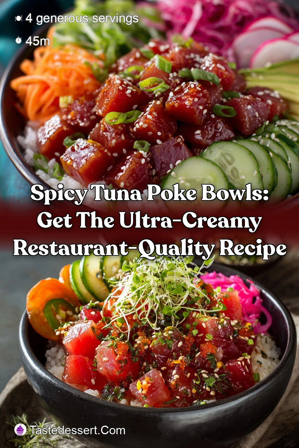 Spicy Tuna Poke Bowls: The 15-Minute Prep Ahi Sushi Bowl…