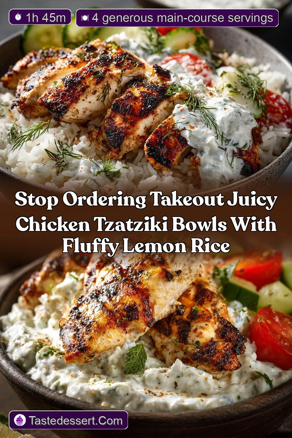 Authentic Grilled Chicken Tzatziki Bowl The Meal Prep Hero